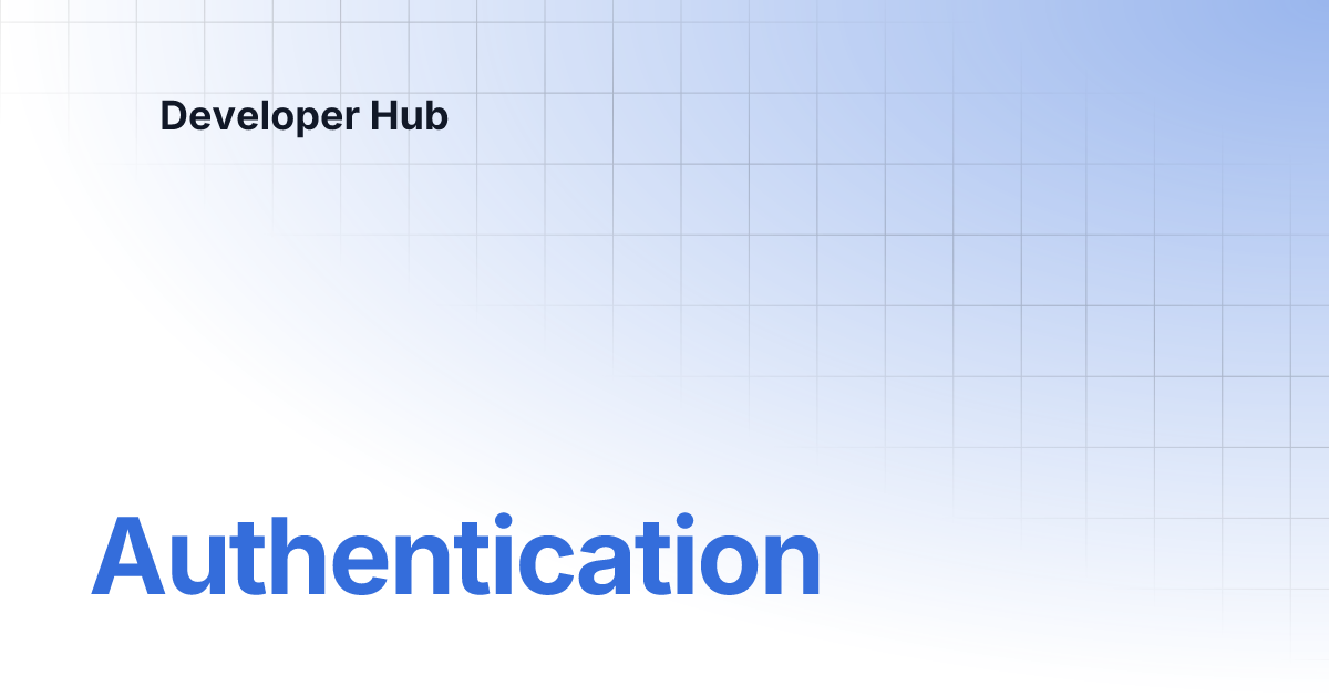Authentication Developer Hub